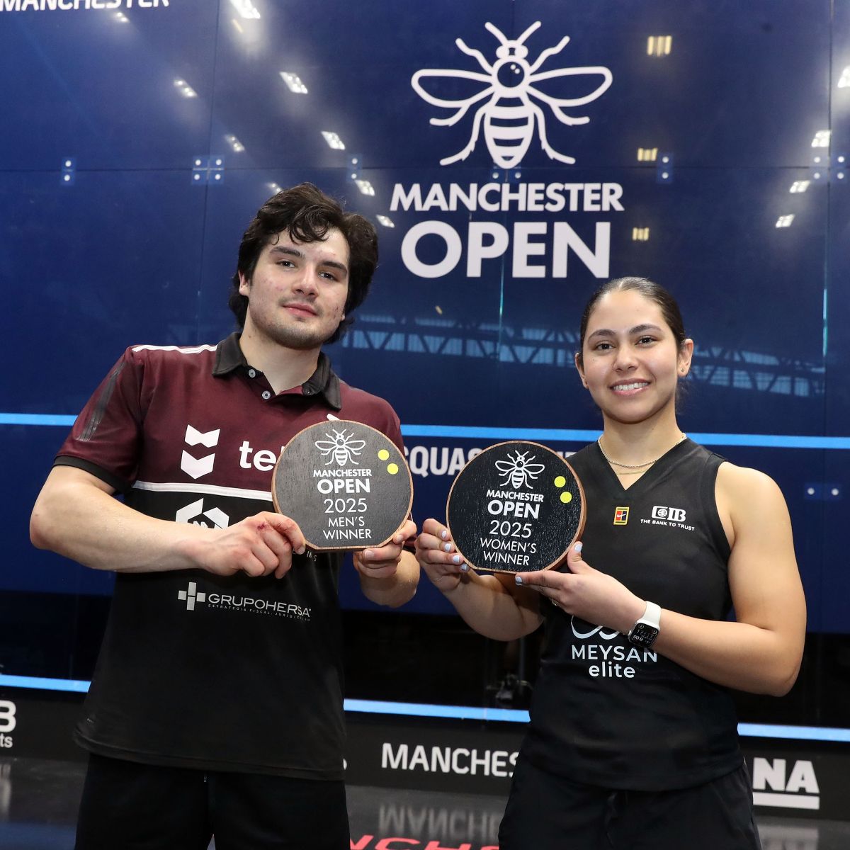 Leonel Cardenas & Salma Hany crowned 2025 PSA Manchester Open Champion – UNSQUASHABLE